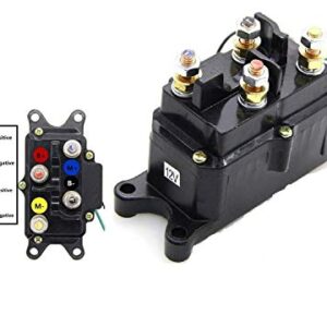 Winch Solenoid Relay Contactor 12V 250A Thumb Truck,for ATV UTV Boat 4x4 Vehicles 1500-5000lbs Winch with 6 Protecting Caps,Winch Switch Replacement Number 63070 62135 74900 2875714