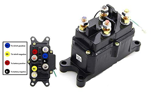 Winch Solenoid Relay Contactor 12V 250A Thumb Truck,for ATV UTV Boat 4x4 Vehicles 1500-5000lbs Winch with 6 Protecting Caps,Winch Switch Replacement Number 63070 62135 74900 2875714