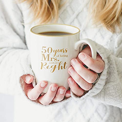 Canopy Street 50th Anniversary Mug Set / 50th Anniversary Mr. And Mrs. Always Right Coffee Mugs / 15 Ounce Anniversary Mugs/Fiftieth Anniversary Party