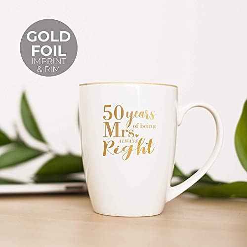 Canopy Street 50th Anniversary Mug Set / 50th Anniversary Mr. And Mrs. Always Right Coffee Mugs / 15 Ounce Anniversary Mugs/Fiftieth Anniversary Party