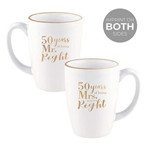 Canopy Street 50th Anniversary Mug Set / 50th Anniversary Mr. And Mrs. Always Right Coffee Mugs / 15 Ounce Anniversary Mugs/Fiftieth Anniversary Party