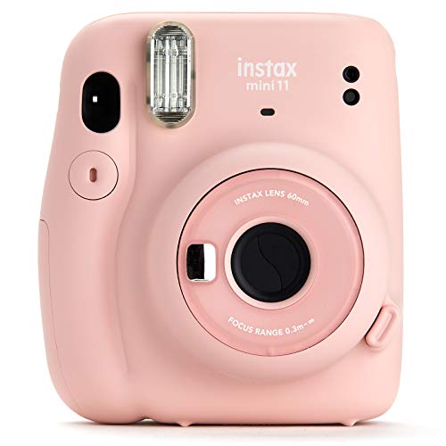 Fujifilm Instax Mini 11 Instant Camera - Blush Pink (16654774) + Fujifilm Instax Mini Twin Pack Instant Film (60 Sheets) + Batteries + Case - Instant Camera Bundle