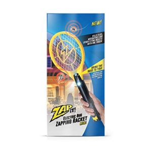 ZAP IT! Bug Zapper Rechargeable Bug Zapper Racket W/ Blue Light Attractant, 4,000 Volt, USB Charging Cable