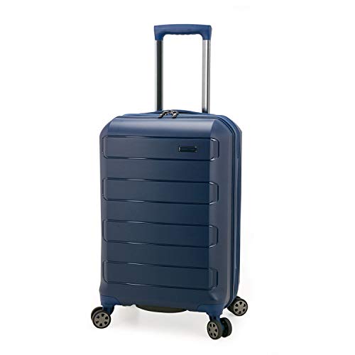 Traveler's Choice Pagosa Indestructible Hardshell Expandable Spinner Luggage, Navy, Carry-on