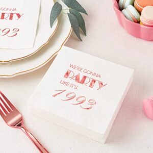 Crisky 30th Birthday Cocktail Napkins Rose Gold for Women 30th Birthday Party Decorations for Cake Dessert Berverage Table, 30th Birthday Party Supplies,50 Pcs Disposable Napkins, 3-Ply