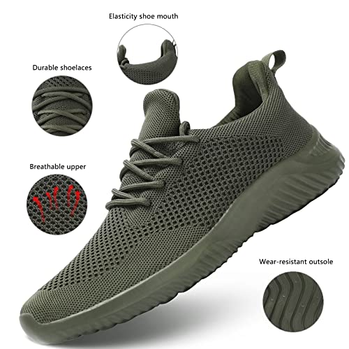 Mens Running Shoes Slip on Walking Tennis Work Sneakers Fashion Breathable Mesh Soft Sole Casual Lightweight Trainers