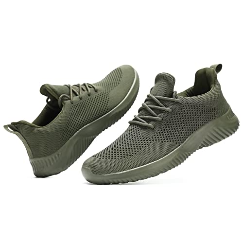 Mens Running Shoes Slip on Walking Tennis Work Sneakers Fashion Breathable Mesh Soft Sole Casual Lightweight Trainers