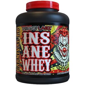 insane labz insane whey,100% muscle building whey protein, post workout, bcaa amino profile, mass gainer, meal replacement, 5lbs, 60 srvgs (packaging may vary) (chocolate peanut butter)