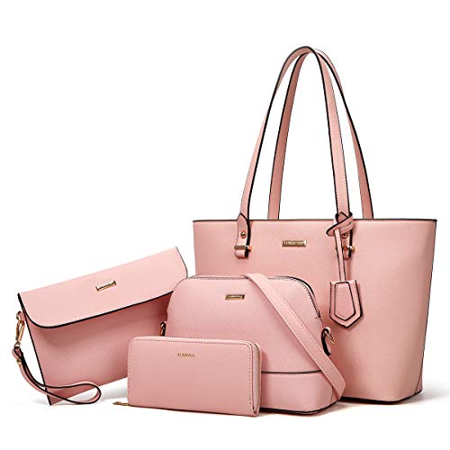 Women Fashion Handbags Wallet Tote Bag Shoulder Bag Top Handle Satchel Purse Set 4pcs