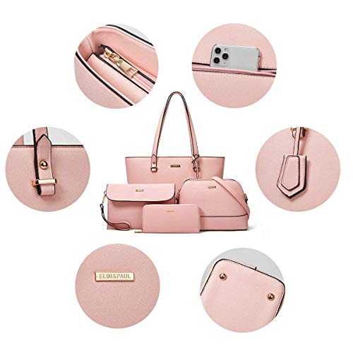 Women Fashion Handbags Wallet Tote Bag Shoulder Bag Top Handle Satchel Purse Set 4pcs