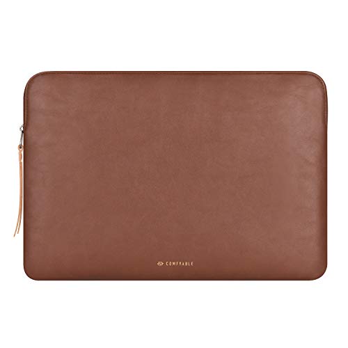 Comfyable Leather Laptop Sleeve Compatible with 16 Inch MacBook Pro & 15 Inch MacBook Air (Loose Fit) M2 2023, Brown