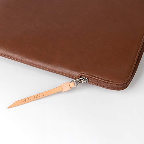 Comfyable Leather Laptop Sleeve Compatible with 16 Inch MacBook Pro & 15 Inch MacBook Air (Loose Fit) M2 2023, Brown