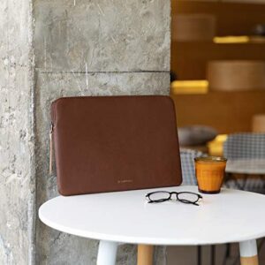 Comfyable Leather Laptop Sleeve Compatible with 16 Inch MacBook Pro & 15 Inch MacBook Air (Loose Fit) M2 2023, Brown