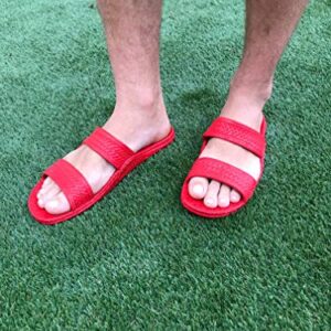 J-Slips Mens Hawaiian Jesus Sandals in 6 Cool Colors - Big Men Sizes (Red M9.5)