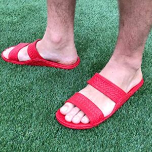 J-Slips Mens Hawaiian Jesus Sandals in 6 Cool Colors - Big Men Sizes (Red M9.5)