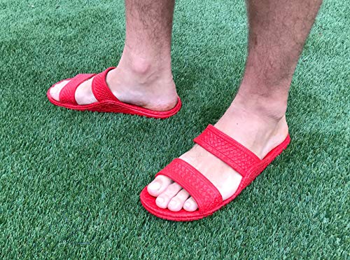 J-Slips Mens Hawaiian Jesus Sandals in 6 Cool Colors - Big Men Sizes (Red M9.5)