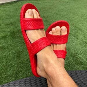 J-Slips Mens Hawaiian Jesus Sandals in 6 Cool Colors - Big Men Sizes (Red M9.5)