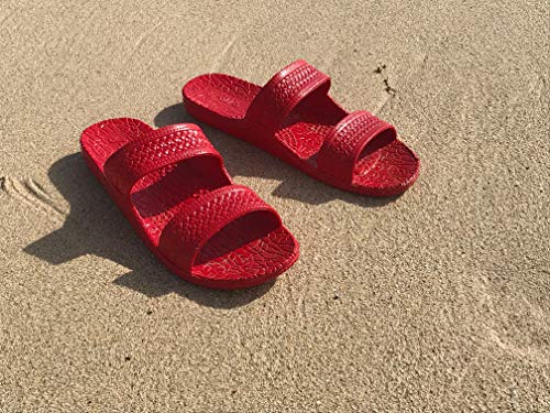 J-Slips Mens Hawaiian Jesus Sandals in 6 Cool Colors - Big Men Sizes (Red M9.5)