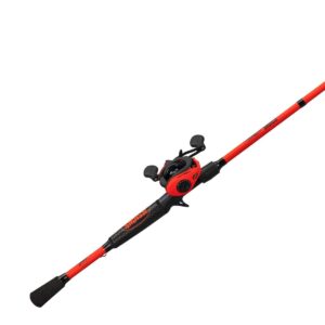 lew's mach smash slp 6'10"-1 medium heavy left hand baitcast combo, red