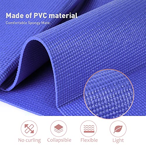 JBM Folding Yoga Mat 68''L x 24''W x 1/4 Inch Thick Travel Yoga Mat for Yoga,Pilates, Meditation and Floor Workouts