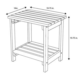 Shine Company 4114OA Providence Rectangular Adirondack Outdoor Side Table | Wood Accent Table for Indoor/Outdoor – Oak