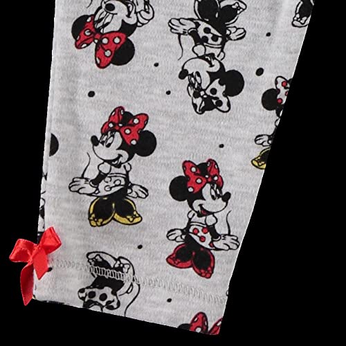 Disney Minnie Mouse Newborn Baby Girls 4 Piece Outfit Set: Bodysuit Pants Bib Hat Red 0-3 Months