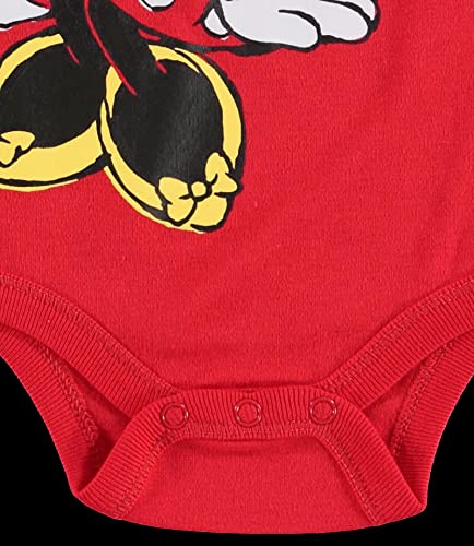 Disney Minnie Mouse Newborn Baby Girls 4 Piece Outfit Set: Bodysuit Pants Bib Hat Red 0-3 Months