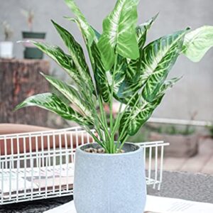 Der Rose 16'' Fake Plants Artificial Potted Greenery Faux Plants for Office Desk Home Bathroom Decor