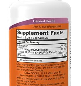 NOW Supplements, Sleep Regimen 3-In-1, With Melatonin, 5-HTP and L-Theanine, Restful Sleep Blend*, 90 Veg Capsules