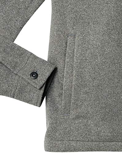 Amazon Essentials Men's Long-Sleeve Polar Fleece Shirt Jacket, Charcoal Heather, Medium