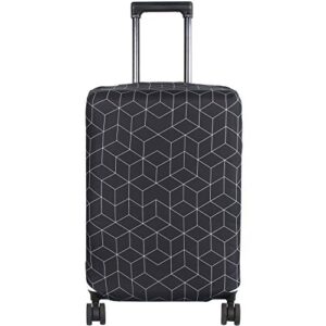 hyper venture washable luggage cover - fashion suitcase protector fits 18-22 inch luggage (black maze, s)