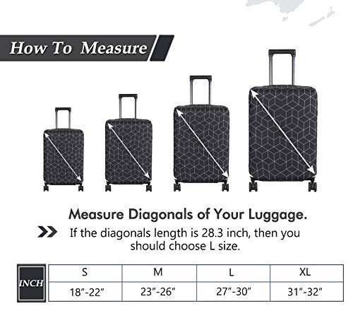 HYPER VENTURE Washable Luggage Cover - Fashion Suitcase Protector Fits 18-22 Inch Luggage (Black Maze, S)