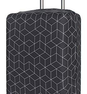 HYPER VENTURE Washable Luggage Cover - Fashion Suitcase Protector Fits 18-22 Inch Luggage (Black Maze, S)