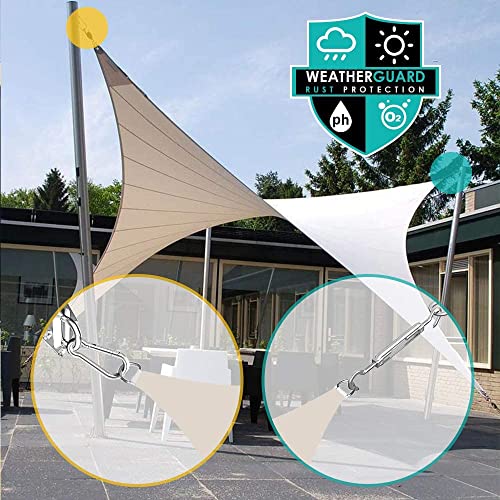 EVERSEE Sun Shade Sail Hardware Kit 5 inch 304 Stainless Steel for Rectangular/Square/Triangle Sun Shade Sail Installation Patio Lawn and Garden, Heavy Duty Anti-Rust Sail Shade Hardware Kit, 40 Pcs