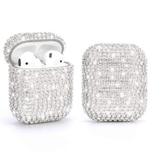 skineat diamond airpods case cover protective airpods charging cases hard carrying case accessories for apple airpods 2 & 1,bling diamond airpods case cover glitter cute airpod accessories