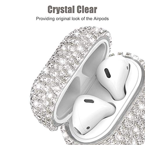 SKINEAT Diamond Airpods Case Cover Protective Airpods Charging Cases Hard Carrying Case Accessories for Apple Airpods 2 & 1,Bling Diamond Airpods Case Cover Glitter Cute Airpod Accessories