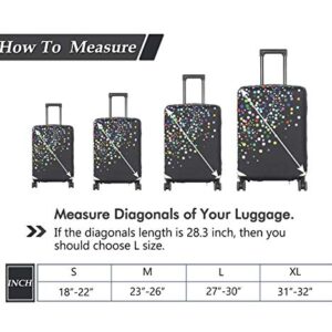 HYPER VENTURE Washable Luggage Cover - Fashion Suitcase Protector Fits 27-30 Inch Luggage (Color Dots, L)