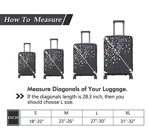 HYPER VENTURE Washable Luggage Cover - Fashion Suitcase Protector Fits 27-30 Inch Luggage (Color Dots, L)