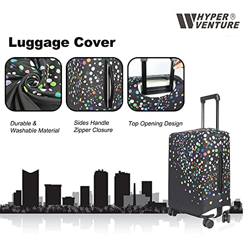 HYPER VENTURE Washable Luggage Cover - Fashion Suitcase Protector Fits 27-30 Inch Luggage (Color Dots, L)