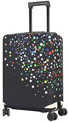 HYPER VENTURE Washable Luggage Cover - Fashion Suitcase Protector Fits 27-30 Inch Luggage (Color Dots, L)