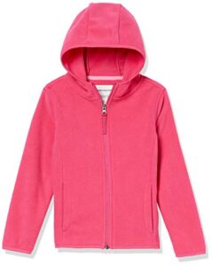 amazon essentials women's polar fleece full-zip hooded lightweight jacket, dark pink, small