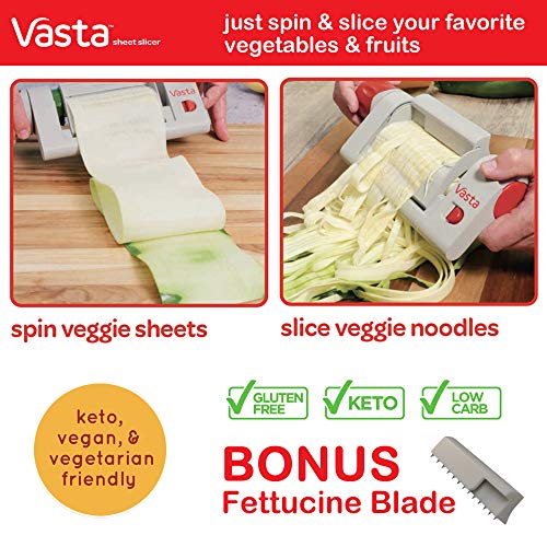 Vasta Veggie & Fruit Sheet Slicer, Stainless Steel Blade, 2 Attachements