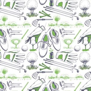 Stesha Party Golf Wrapping Paper Men Golfing Gift Wrap - Folded Flat 30 x 20 Inch - 3 Sheets