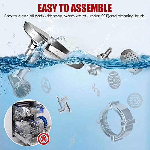 Meat Grinder Attachment for KitchenAid Stand Mixers, Durable Metal Sausage Stuffer Attachment for Kitchen Aid Stand Mixer, Food Grinder Accessories,Popular KitchenAid Mixer Attachment