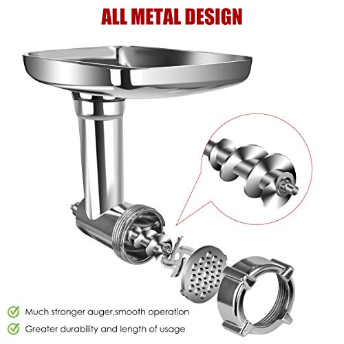 Meat Grinder Attachment for KitchenAid Stand Mixers, Durable Metal Sausage Stuffer Attachment for Kitchen Aid Stand Mixer, Food Grinder Accessories,Popular KitchenAid Mixer Attachment