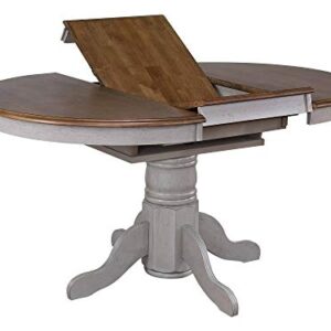 Sunset Trading Country Grove Dining Table, Distressed Light Gray and Medium Walnut