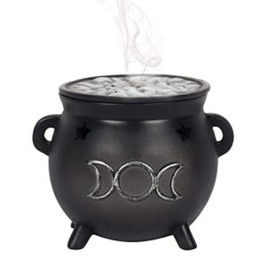 green tree triple moon cauldron incense holder