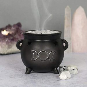 Green Tree Triple Moon Cauldron Incense Holder