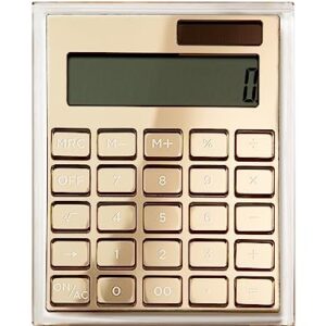 russell+hazel Acrylic Calculator, Clear with Gold-Toned Hardware.25” x 5.875” x 4.375” (51179)