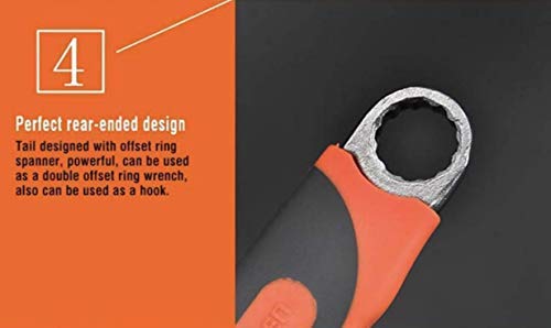 Edward Tools Pro 8" Adjustable Wrench - Carbon Steel Adjusting Design - Crescent Pro Grip for Greater Leverage - Locking Adjustable Width - Spanner Handle